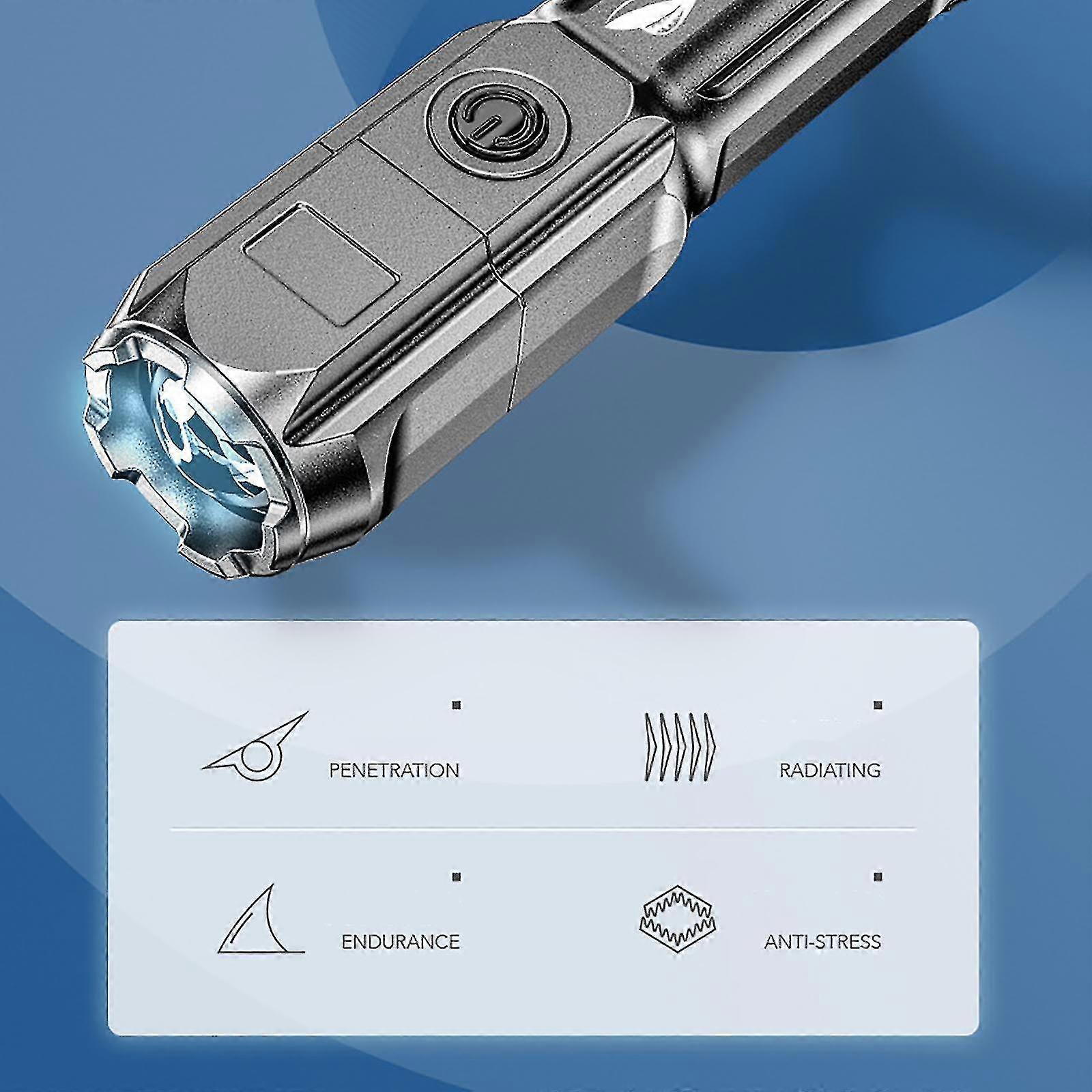 Smiling Shark Abs Strong Light Focusing Flashlight Outdoor Portable ...