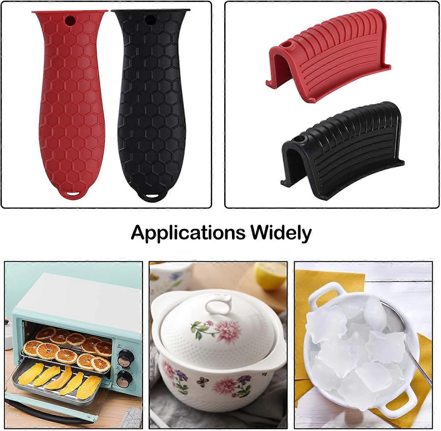 Silicone Cast Iron Skillet Handle Covers Heat Resistant for Frying Pans ...