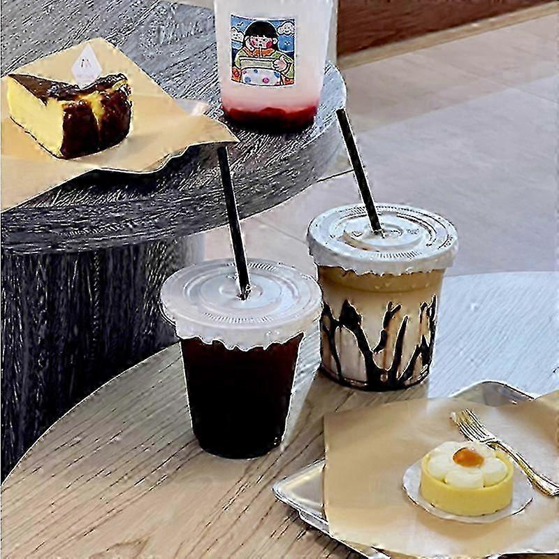 (HYDd)100pcs, 360ml plastic cups with lids, disposable clear plastic ...