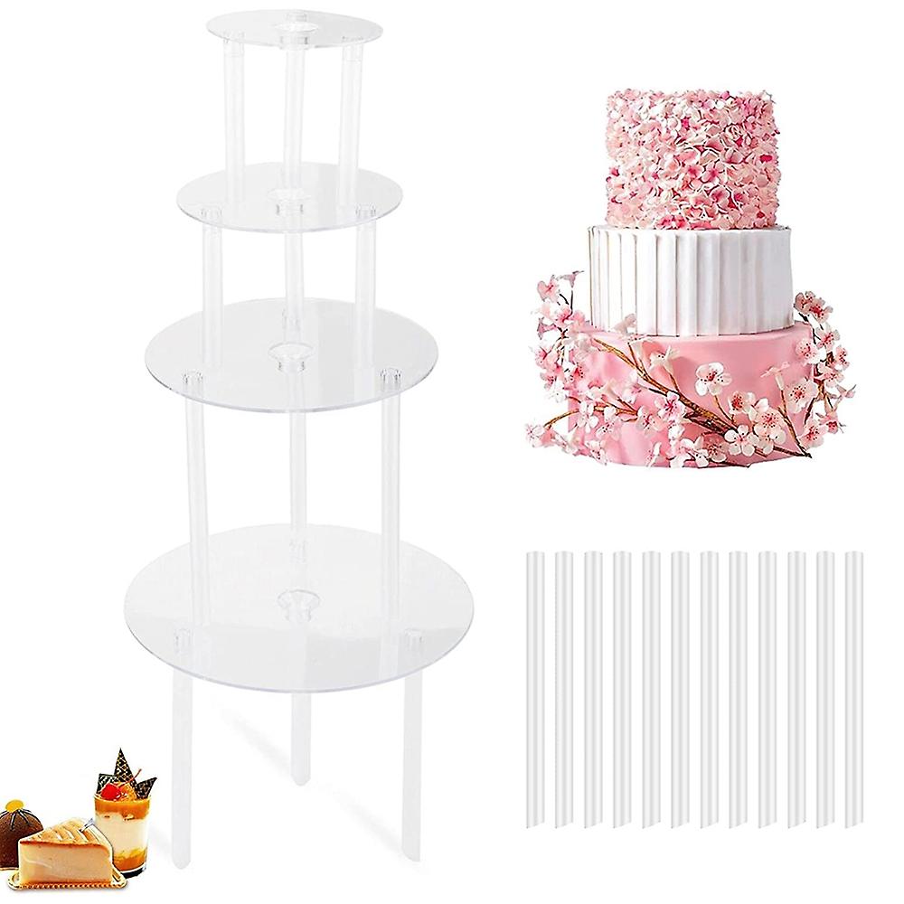Cake Stand Cake Plate 4 Reusable Cake Supports With 12 Plastic Dowel ...