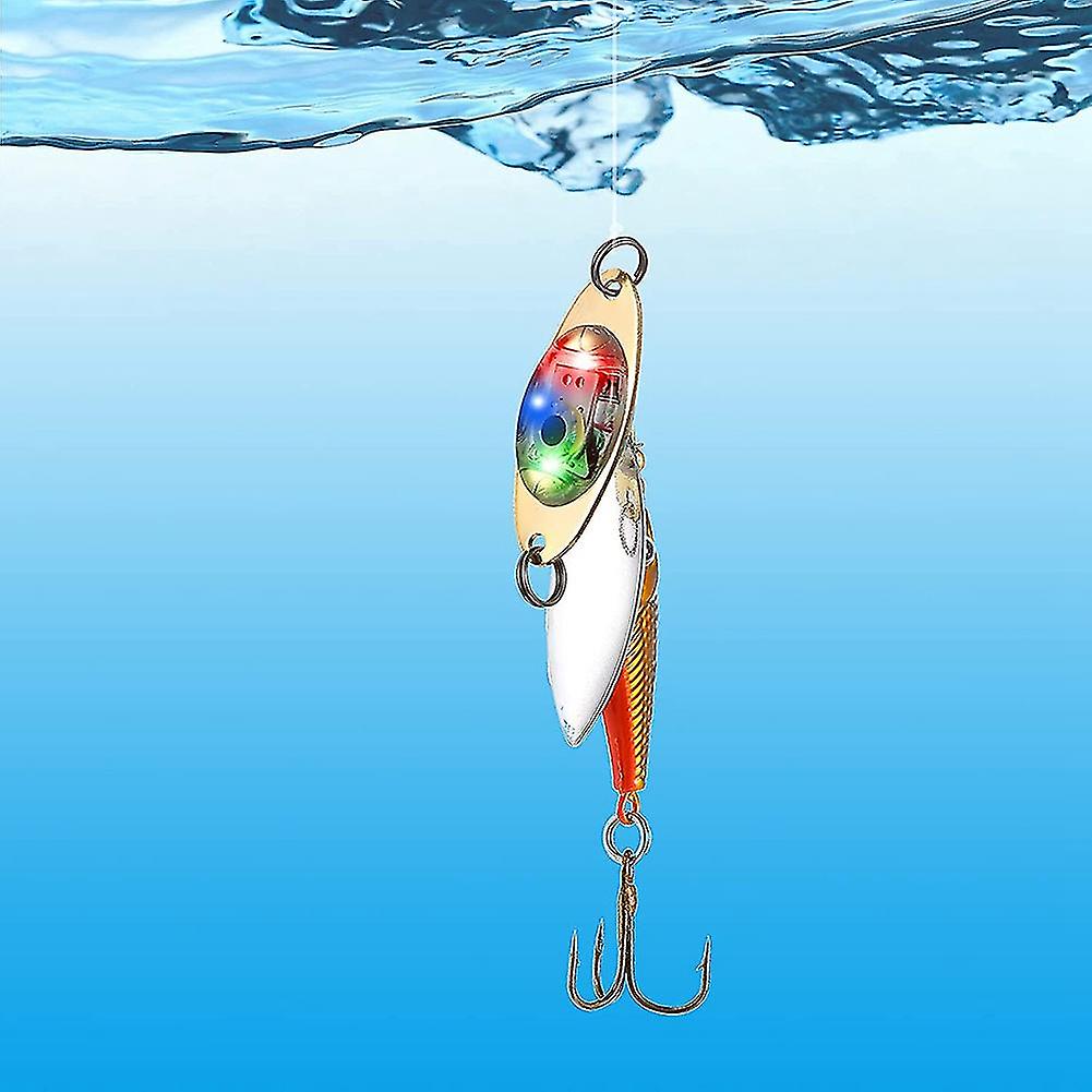 10 Pcs Led Fishing Lures Fishing Spoons Underwater Flasher Bass Halibut ...