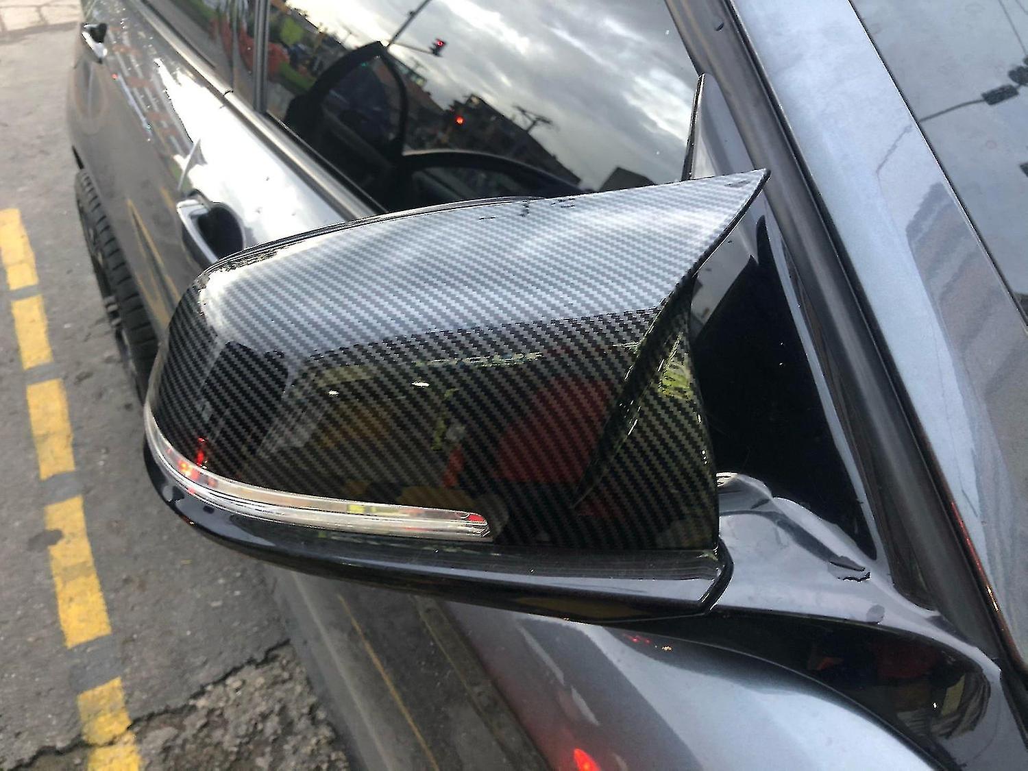 2 Pcs Bmw Mirror Cover Carbon Fiber Style For Series 1234 Series M2 F30 ...