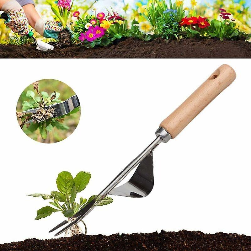 Manual weeding tool, stainless steel, anti-bend with smooth natural ...