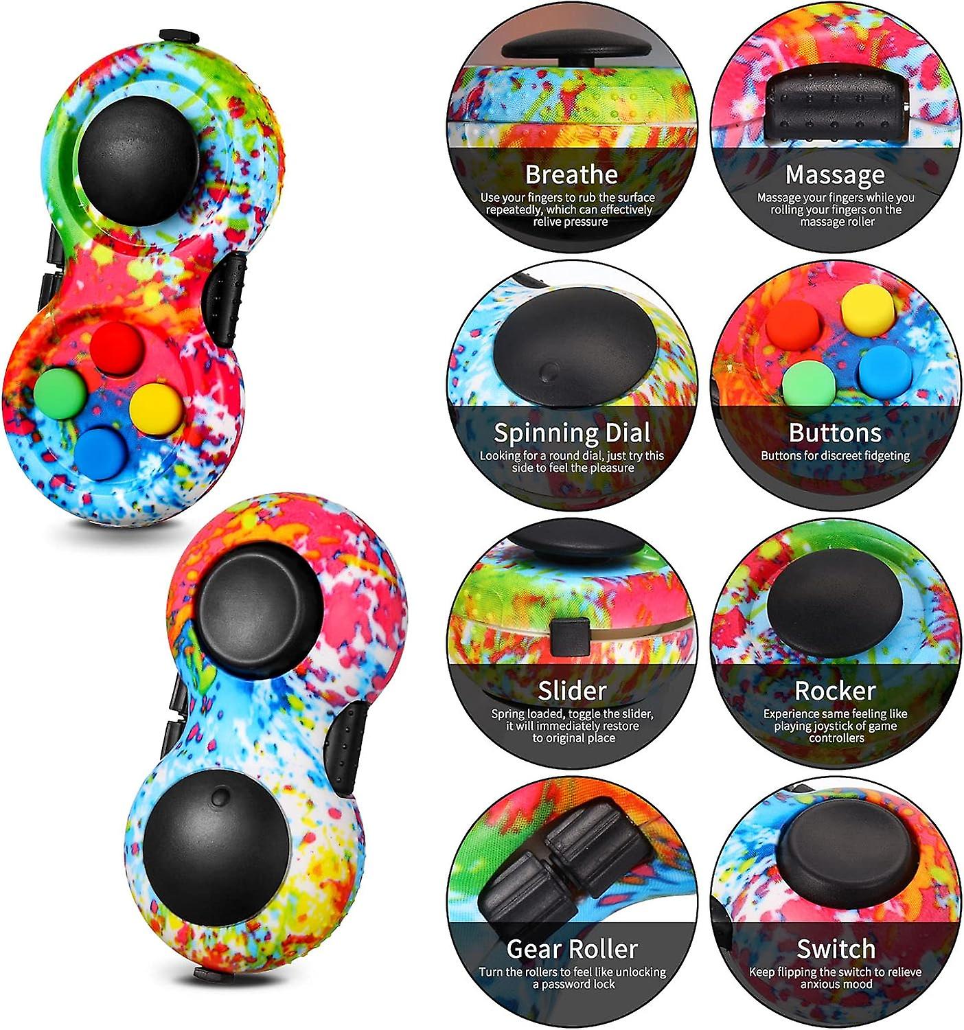 2 Pcs Fidget Controller Pad, Portable Stress Reducer Game Pad Hand ...