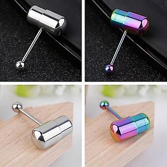 1Pc Cool Vibrating Barbell Tongue Rings Bars Piercing Stainless Steel ...
