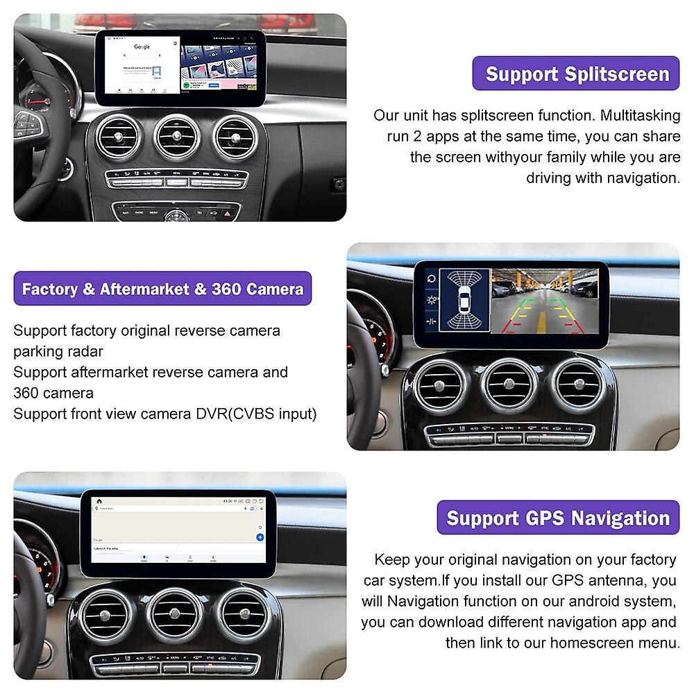 Android 12 Touch Screen For Mercedes Benz W205 Glc C V Class 2008-2019 ...