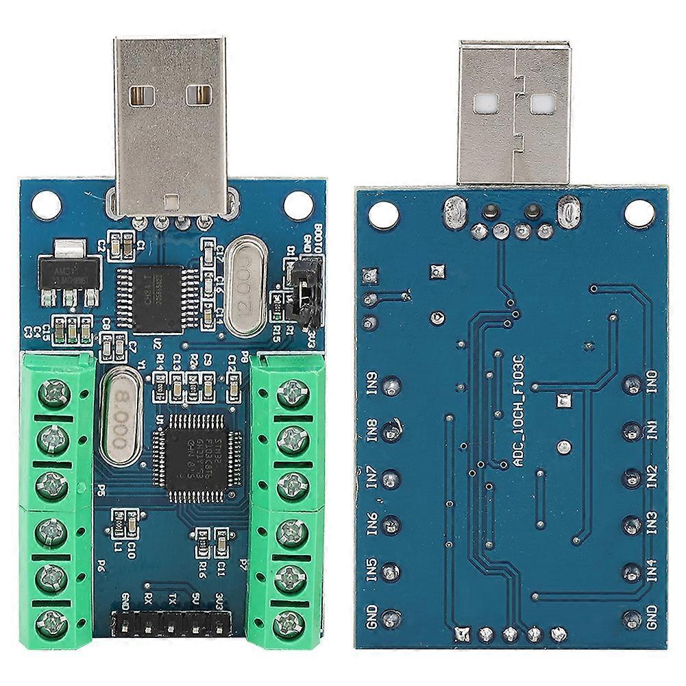 USB Interface 10 Channel 12Bit AD Sampling Data Acquisition STM32 UART Communication ADC Module ...