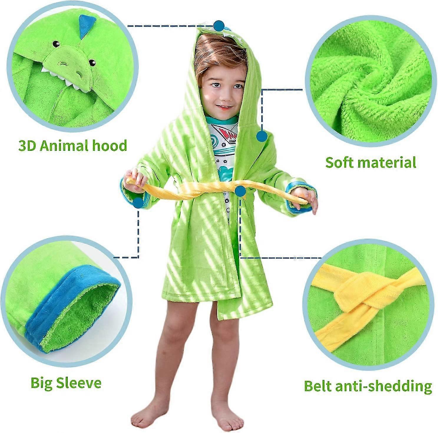 Children's Bathrobes Hooded Bathrobe Boys Girls Bathrobe Beach Towels 3 ...