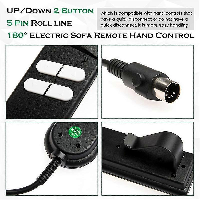 Electric Sofa Remote 5 Pin 4 Button Power Recliner Remote Replacement ...