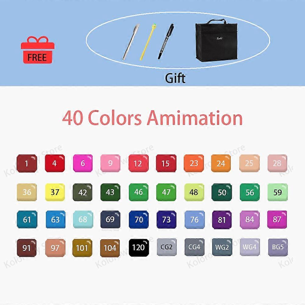 30/40/60/80 Markers Set Manga Drawing Markers Pen Alcohol Based Felt ...