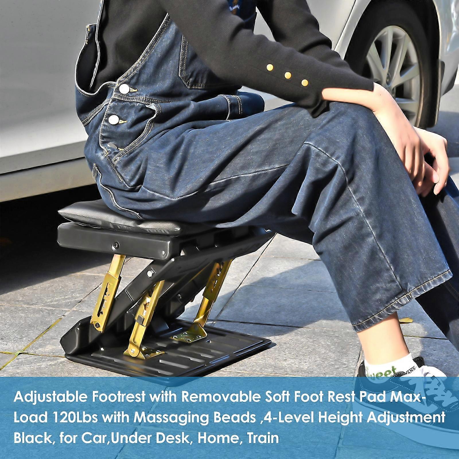 4-Level Height Adjustment Footrest With Removable Soft Foot Rest Pad ...
