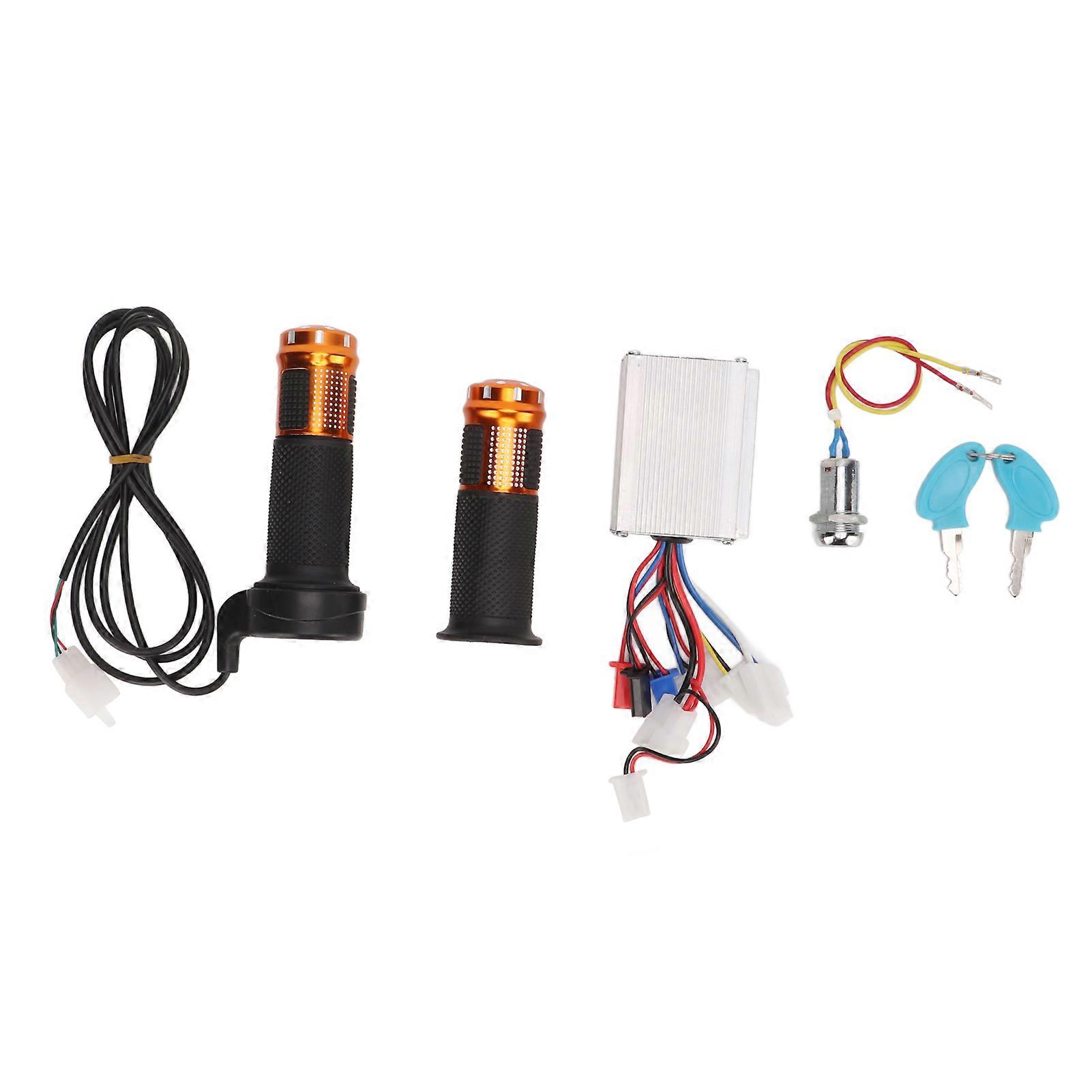 24V 250W Brushed Motor Speed Controller Throttle Grip Power Lock Kit ...