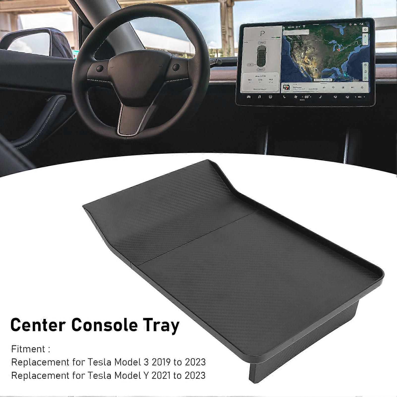 Center Console Tray Abs Black Center Console Storage Bin Food Eating ...