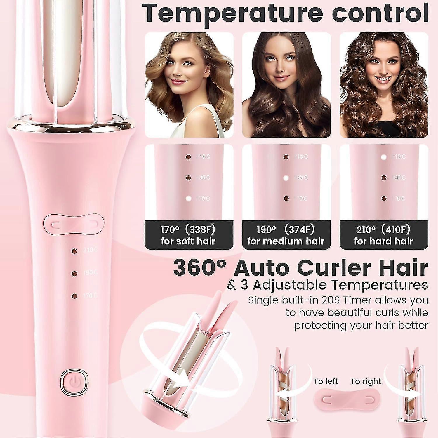 Automatic Curler,curling Iron 1 1/4 Inch,easy-to-use Travel Automatic ...