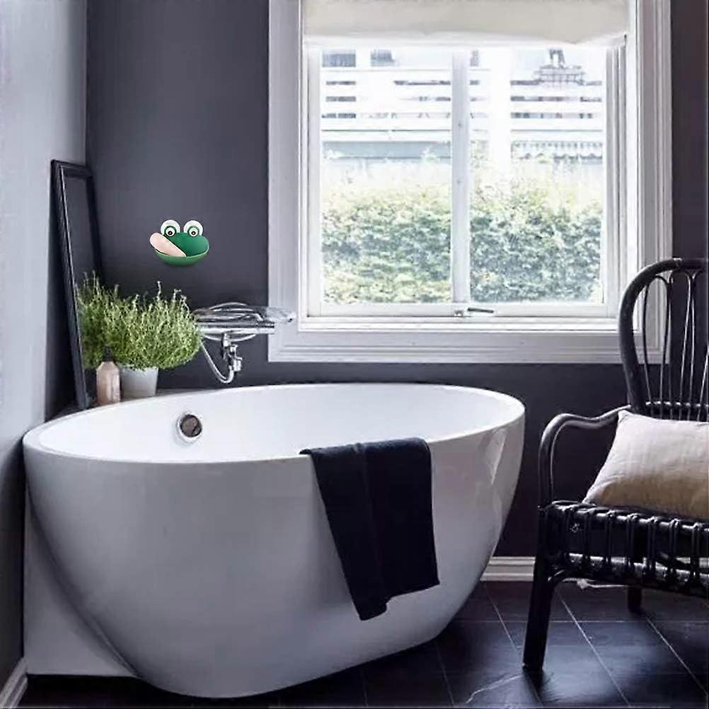 Soap dish with suction cup in the shape of a frog, use in sponge, soap ...