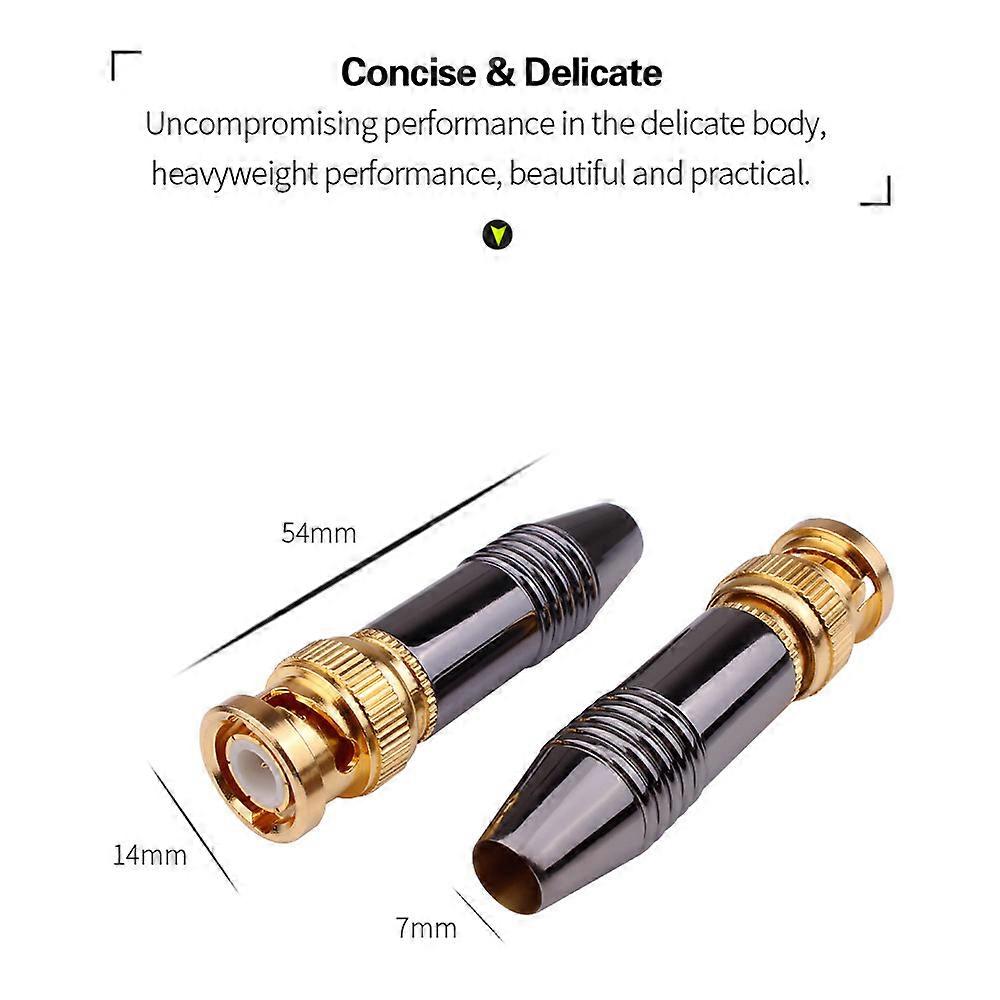 BNC Jack Plug Connector Gold-Plated HD BNC Male Adapter For Coaxial ...