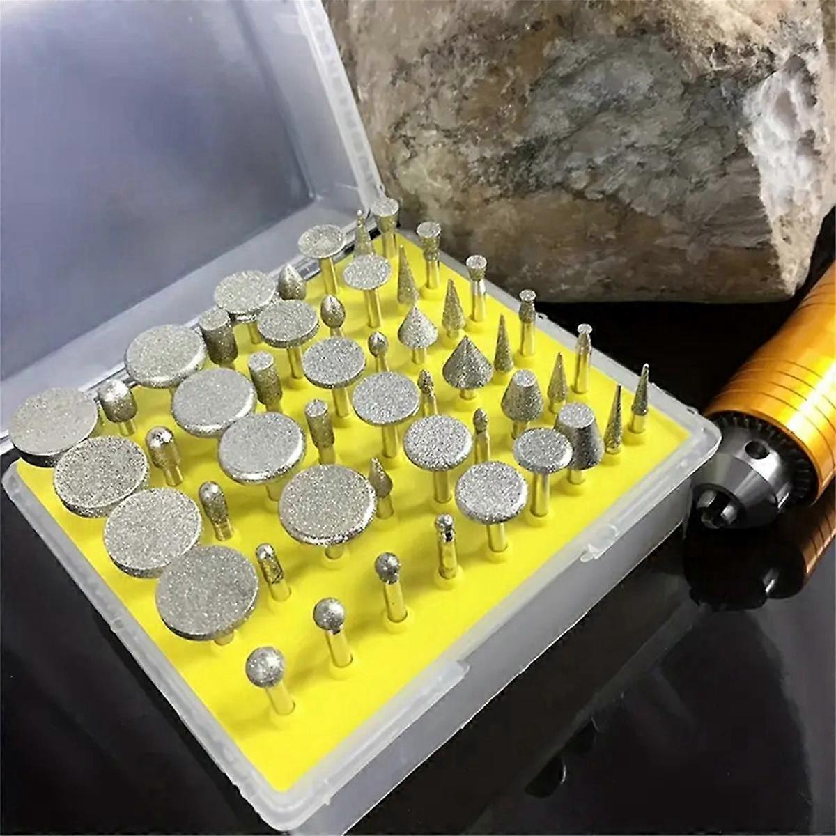 50Pcs Diamond Coated Grinding Head Grinding Burrs Set for Rotary Tool ...