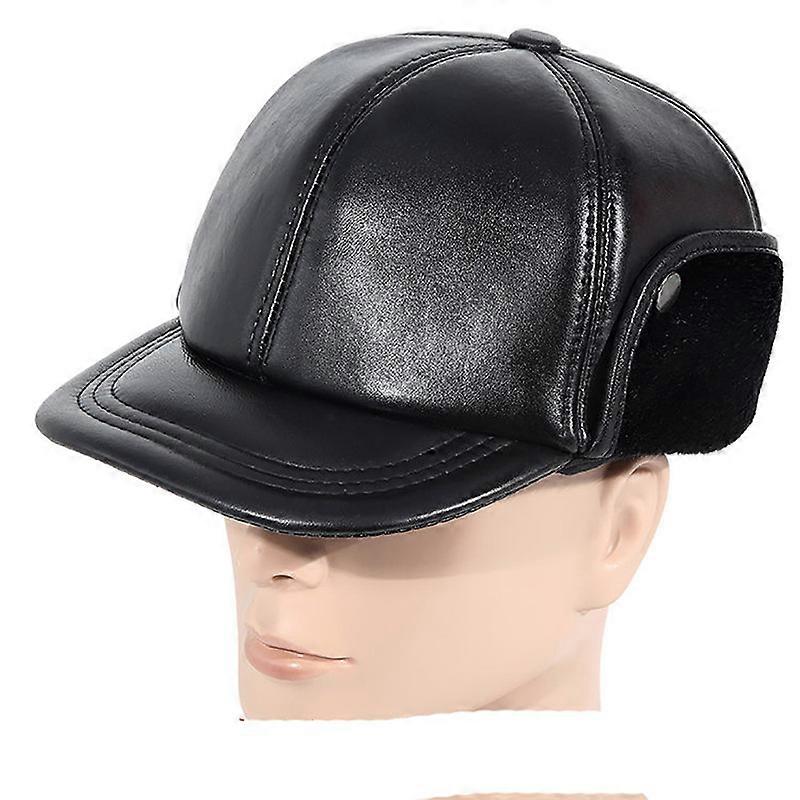 EVAGO Genuine Leather Mens Caps,Outdoor Real Leather Baseball Cap ...