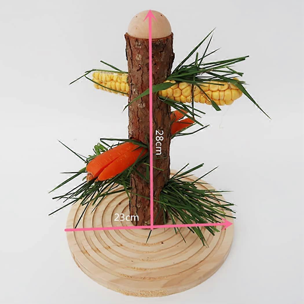 Rabbit Hay Holder Wooden - Bunny Hay Manger Dispenser Grinding Teething ...