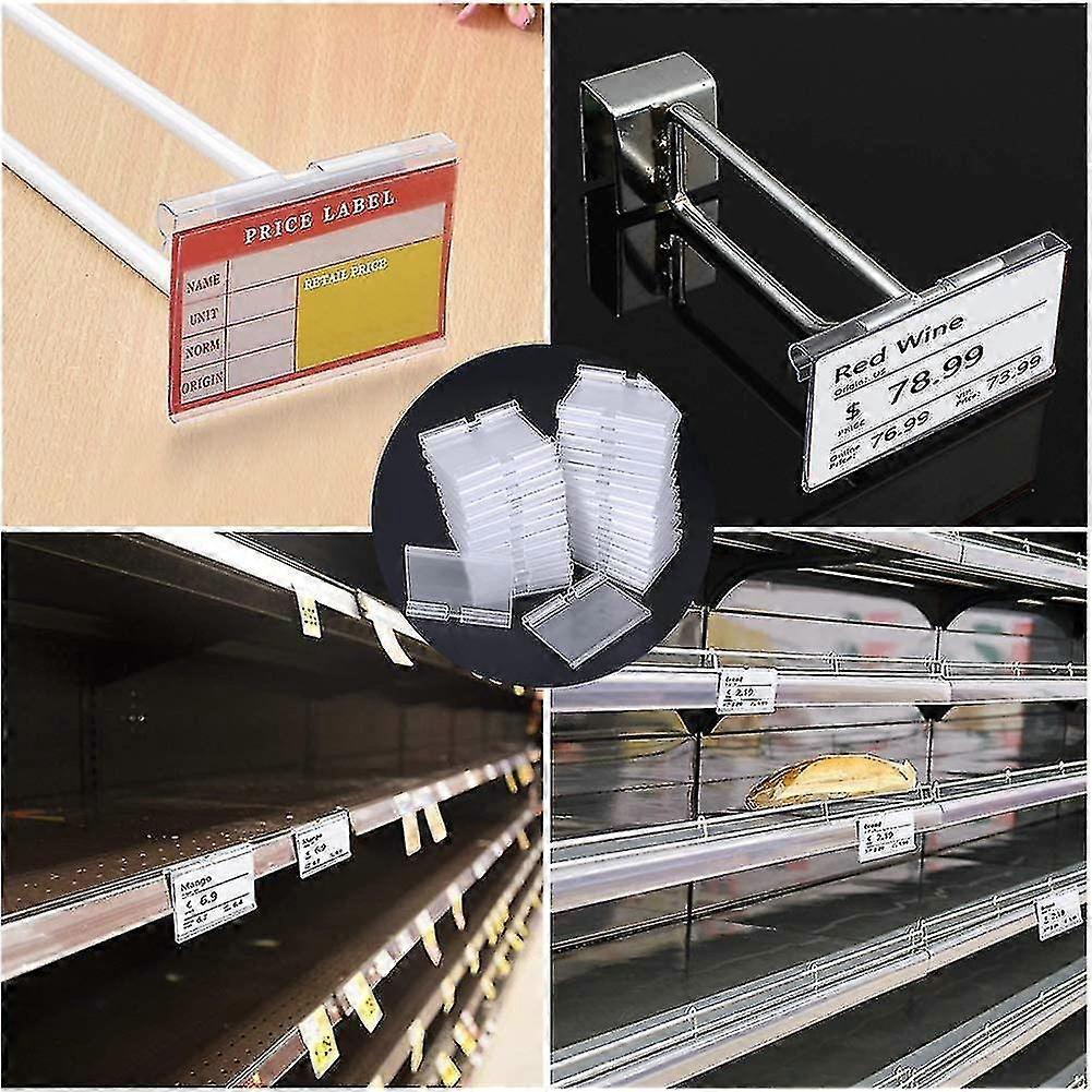 100pcs clear plastic label holder price tag holder plastic label 8cm x ...