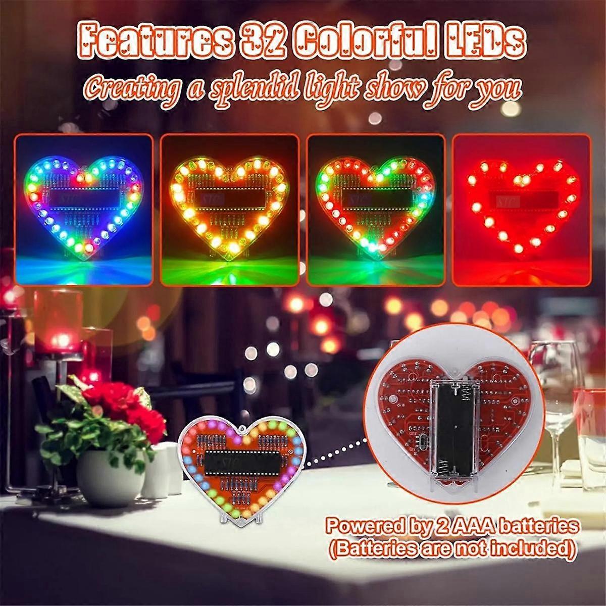 Heart Shaped RGB LED Flashing Light Module DIY Electronic Kit Water ...