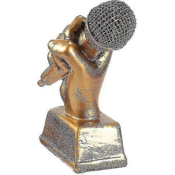 Golden Microphone Trophy - Small Resin Singing Award Trophy Karaoke ...