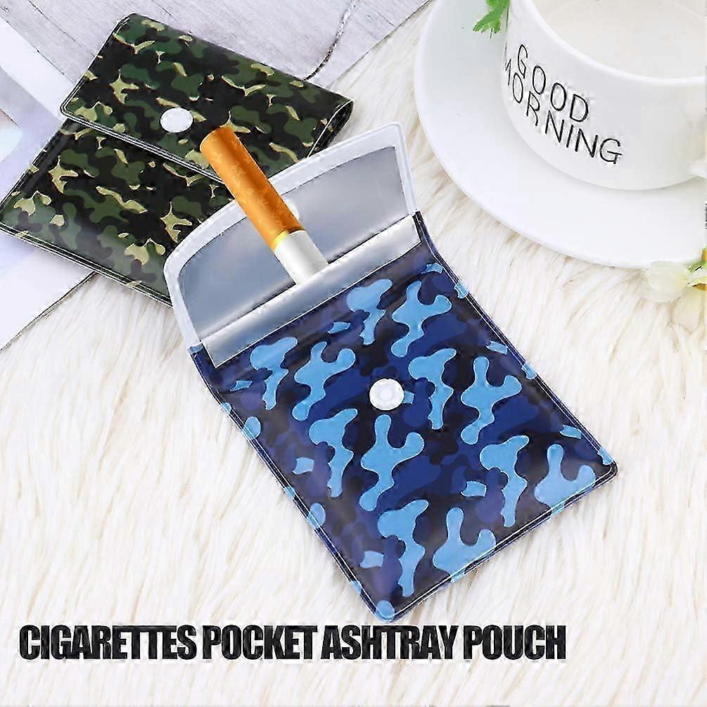 4 Pack Ashtrays for Cigarettes Pocket Ashtray Pouch,Fireproof PVC Smell ...