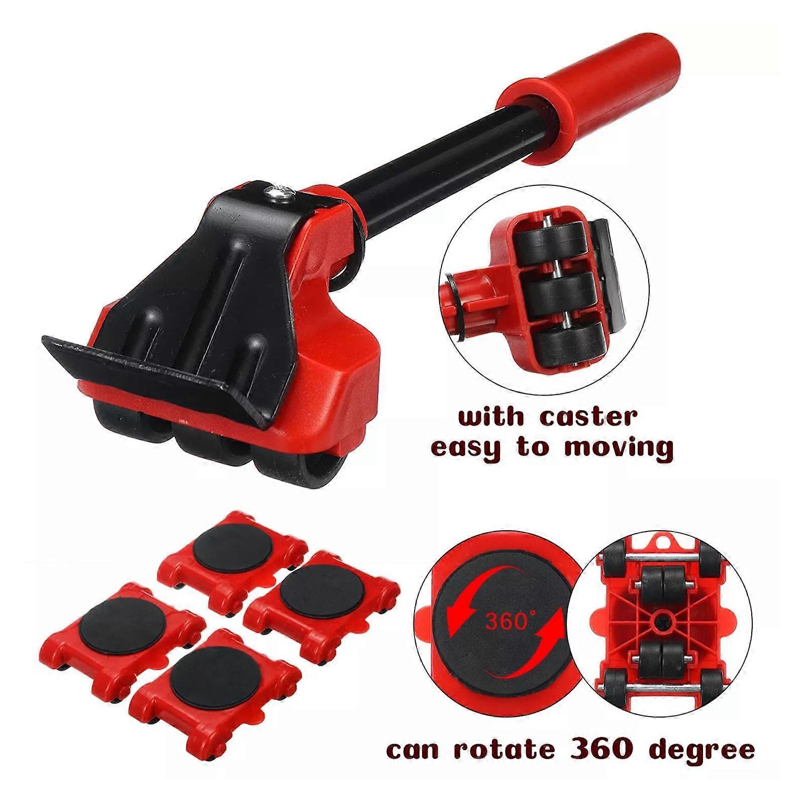 4 New Heavy Duty Furniture Lifter Wheels Transport Tool Move Roller ...