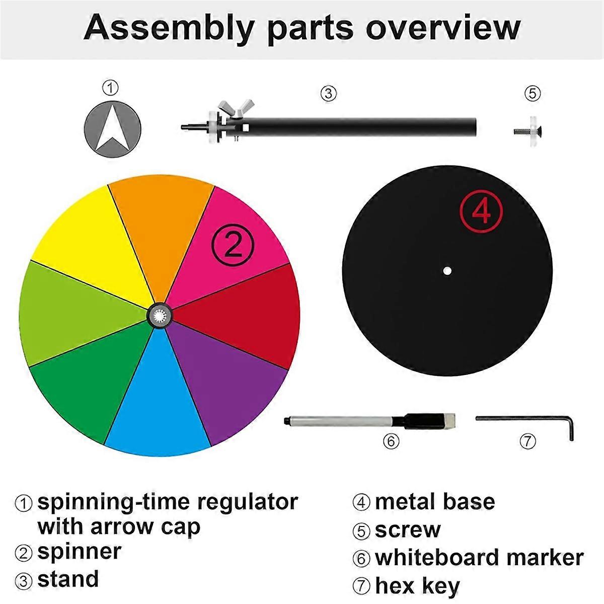 Prize Wheel Dry Erase 8 Inch Spinnings Wheel for Prizes All Metal ...