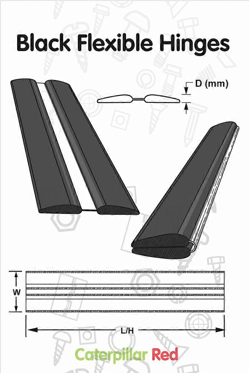 2x Black, Flexible Acrylic Hinges, 1150mm. Low Profile, Living Flex ...
