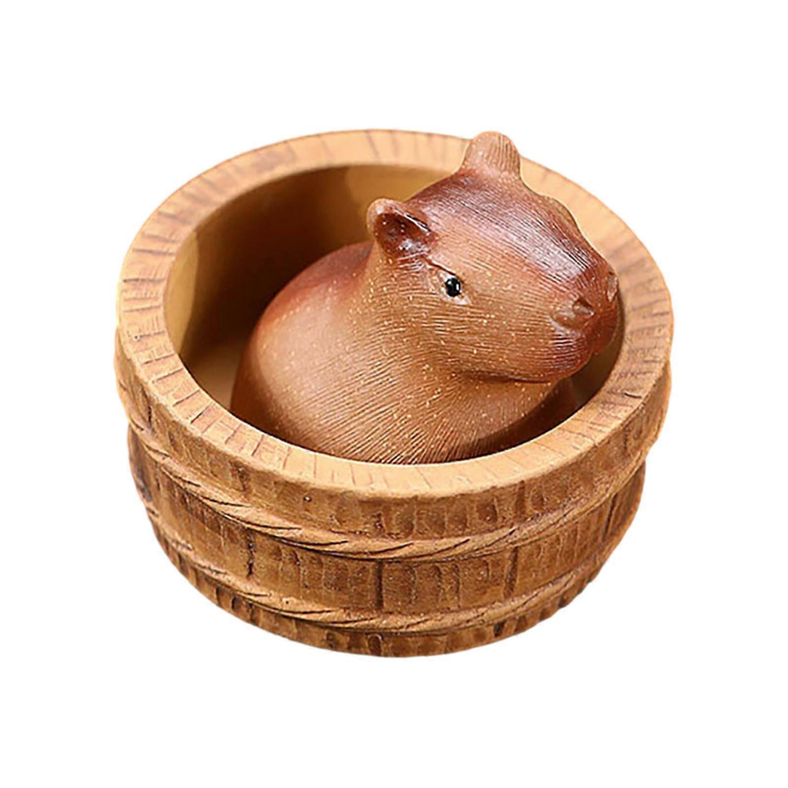 Pottery Clay Mini Capybara Sculpture Tea Pet Miniature Kung Fu Tea Pet ...