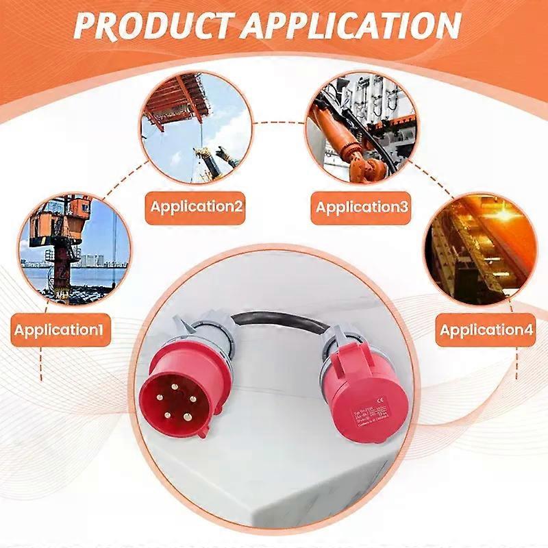 5 Pin Red 32A Male To 16A Female CEE-Adapter Gen Ev Charger Extension ...
