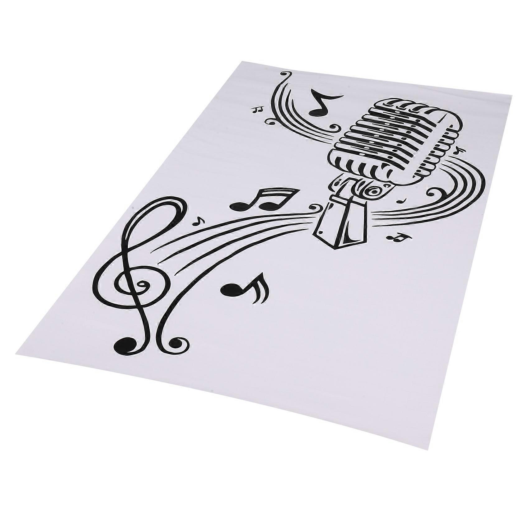 Microphone Music Note Wall Art Musical Notes Sticker For Ktv Bar ...