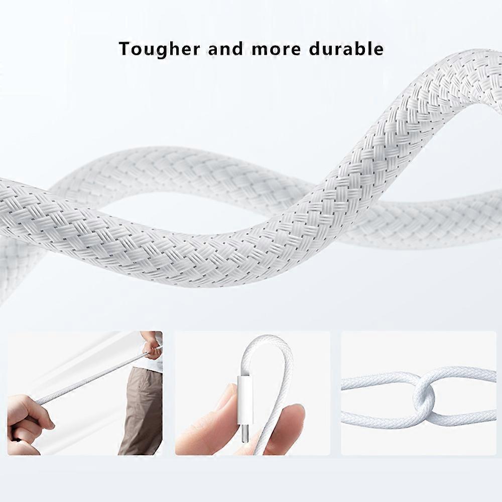 For MacBook 2m 140W Compatible with MagSafe 3 Braided Cord USB-C to ...