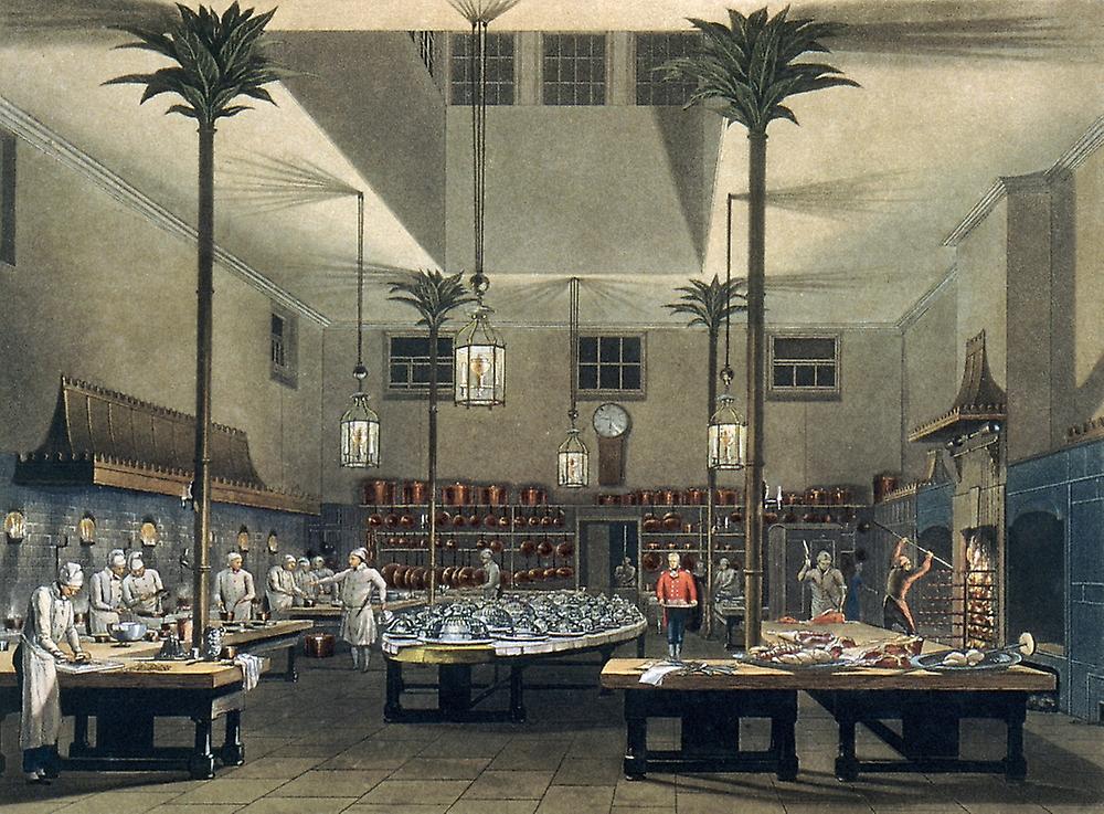 England: Brighton Pavilion. /Nthe Kitchen Of The Royal Pavilion At ...