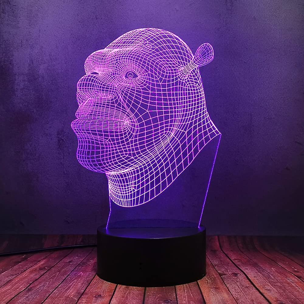 3d Led Visual Lamp Cartoon Weird Monster Merino Sheep Shrek Illusion ...
