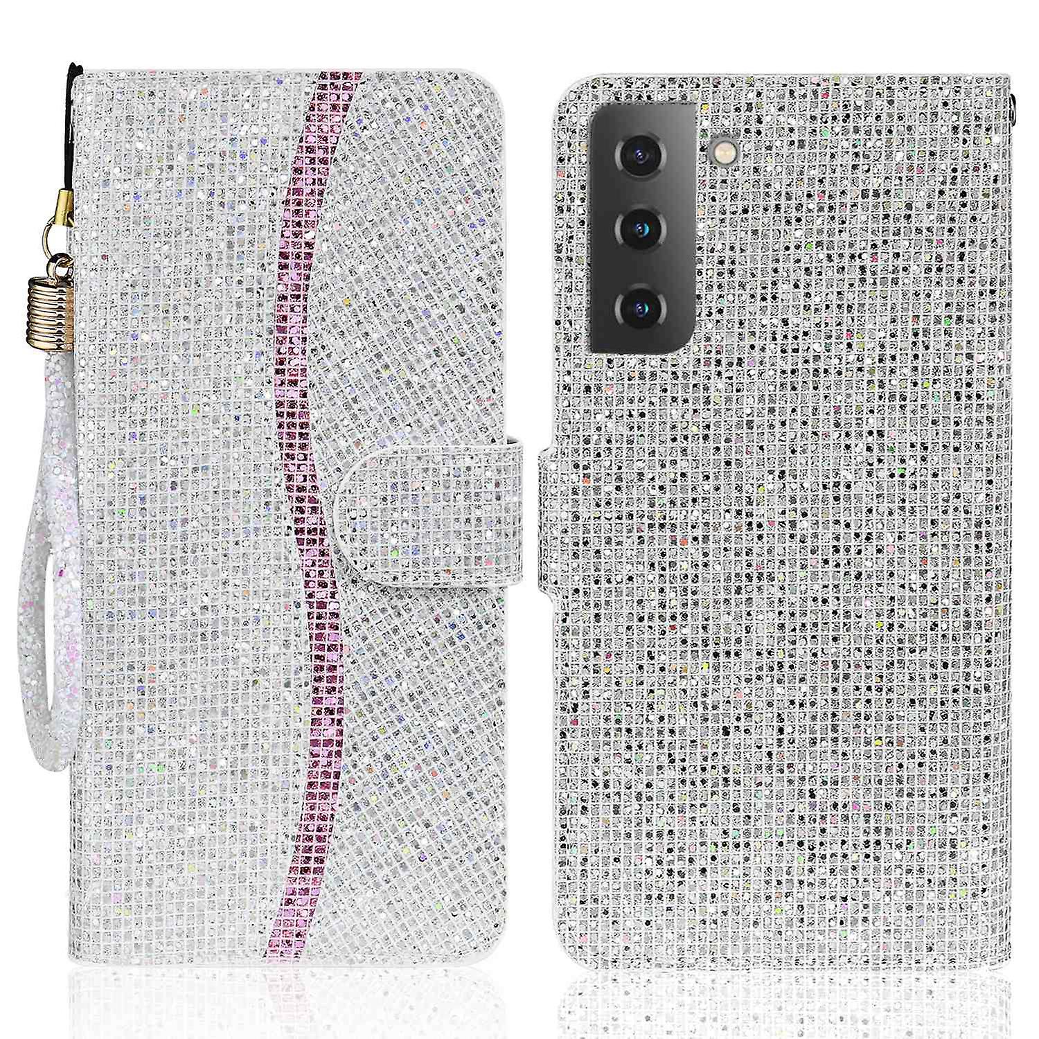 Flip Phone Cover Glittery Powder Handy Strap Stylish Wallet Phone Case ...