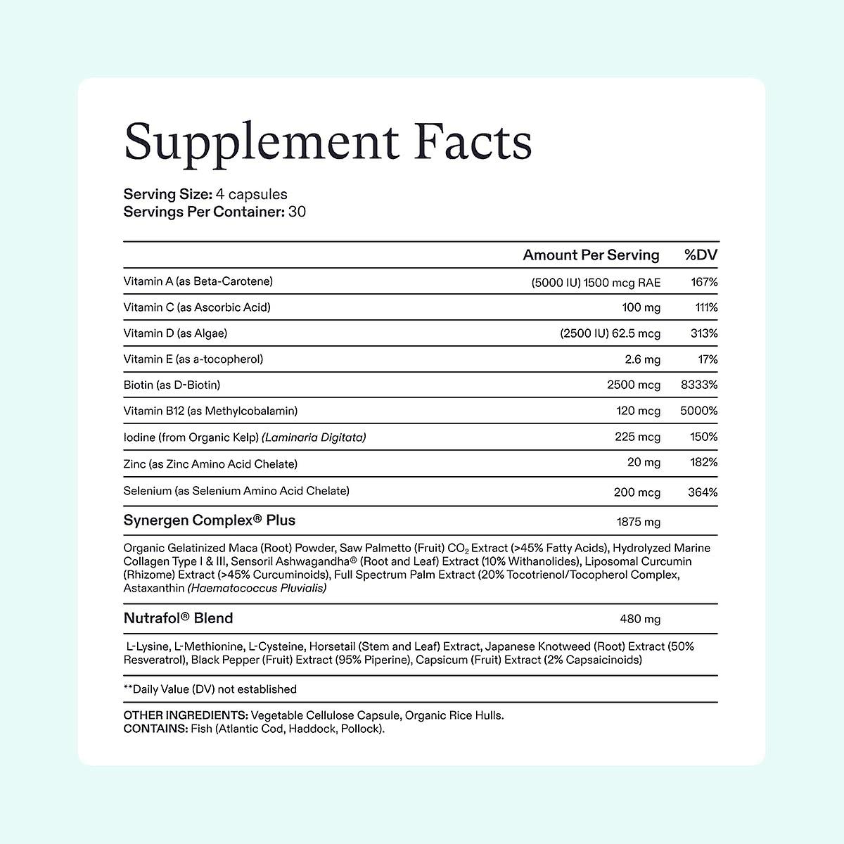 Nutrafol women's balance hair growth 1 month supply refill pouch ...