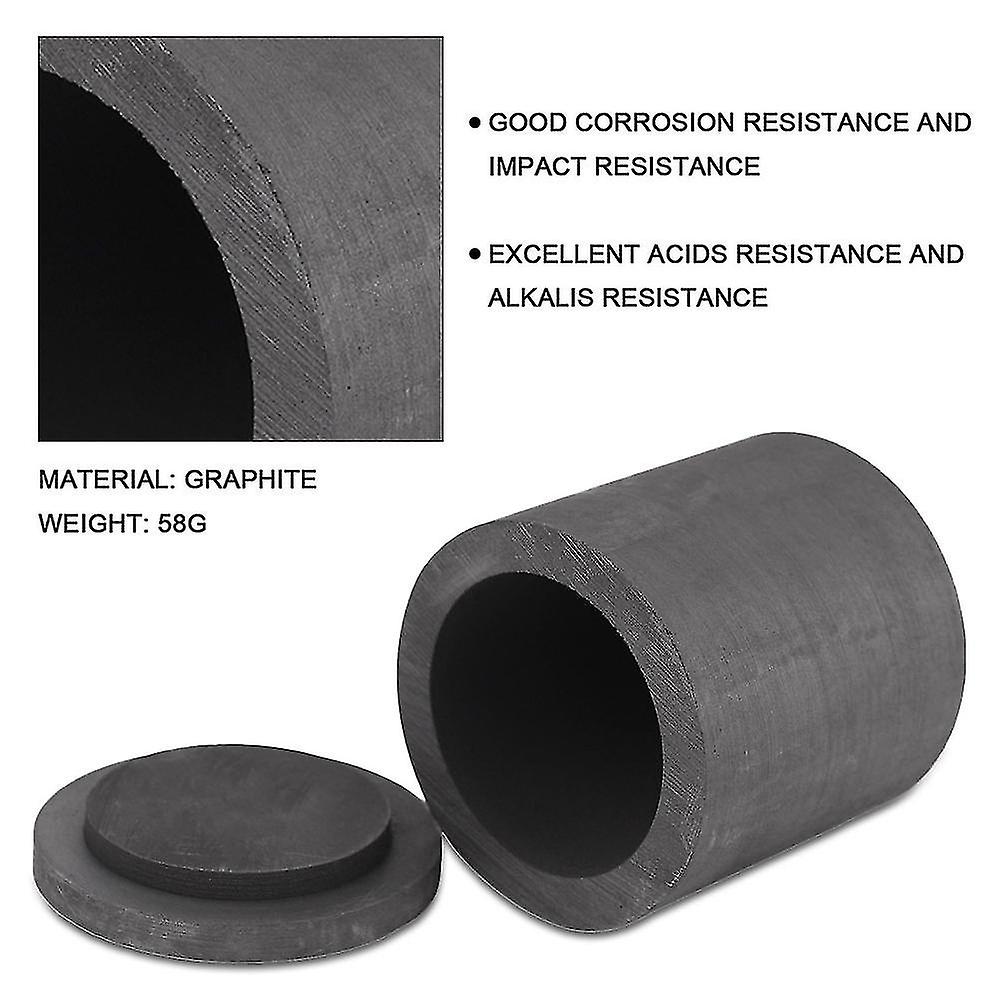 High Purity Graphite Melting Crucible Casting With Lid Cover 40*40mm ...
