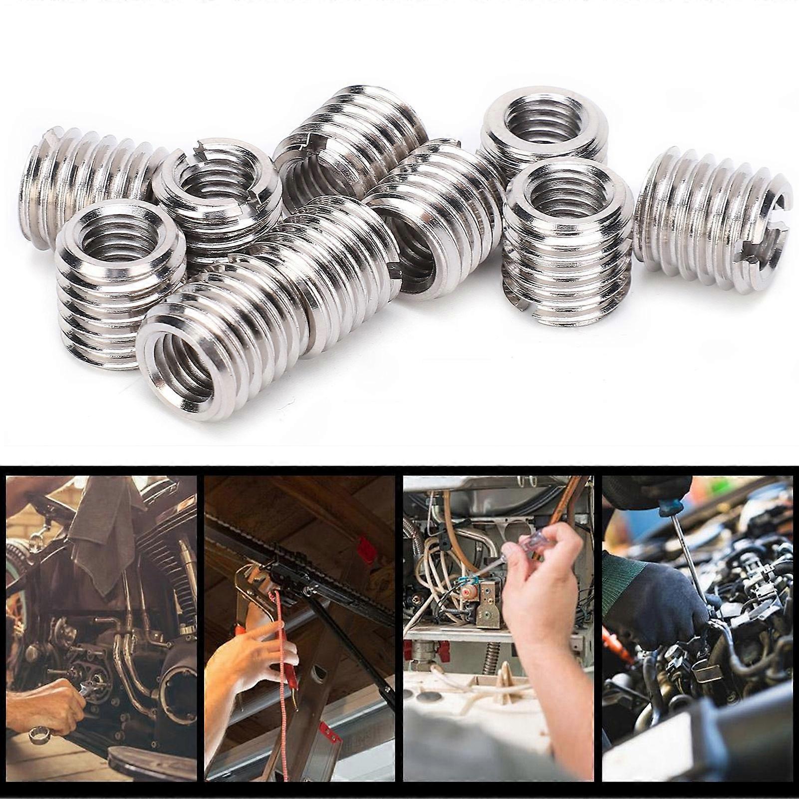 10Pcs Repair Nut Slotted Reducing Thread Bushing Screw Sleeve ...