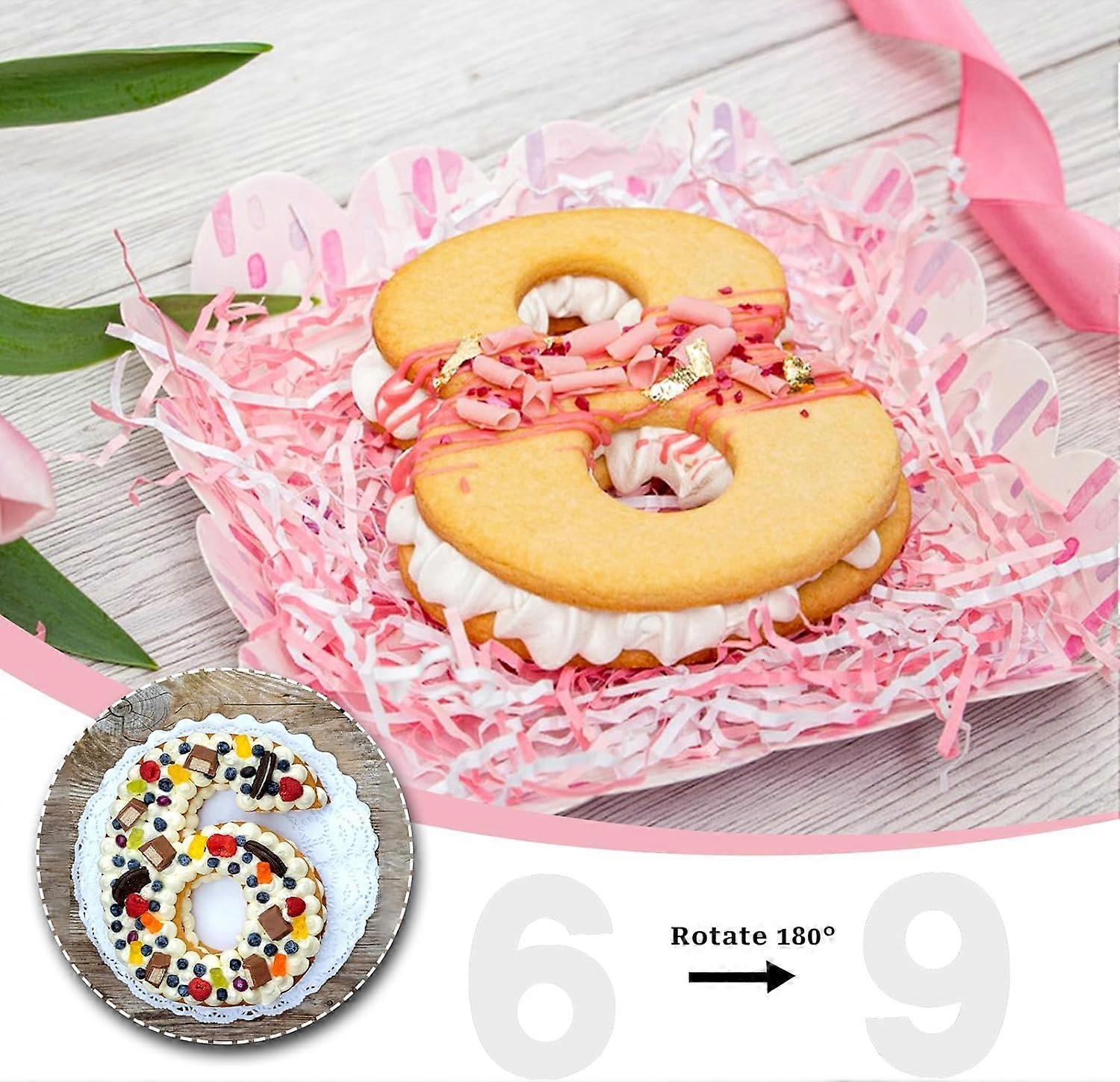 12 Inch 0-8 Number Cake Stencils, 9Pcs Large Number Cake Moulds Flat ...