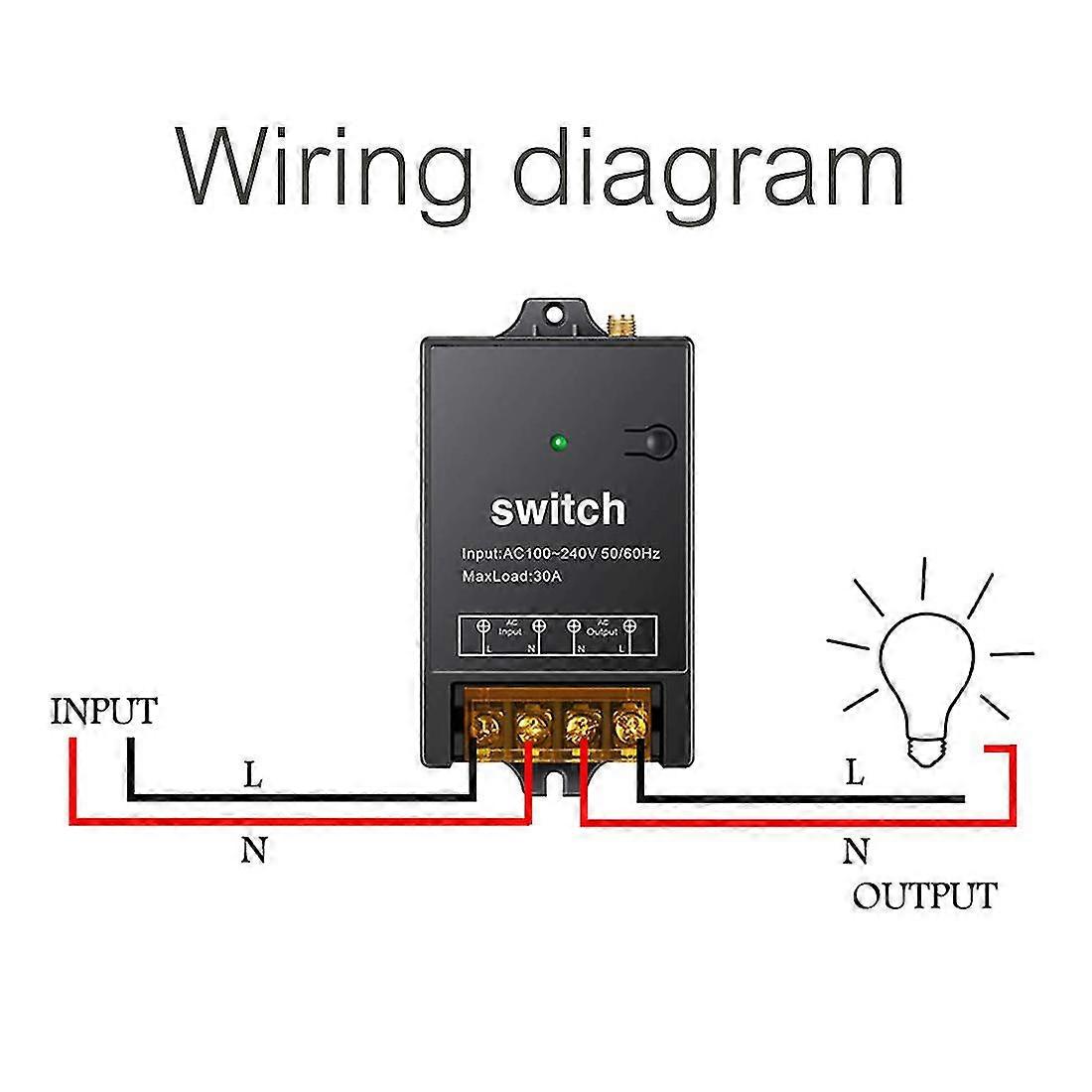 Wireless Remote Control Switch,3000M Long Distance,AC 100-240V /40A ...