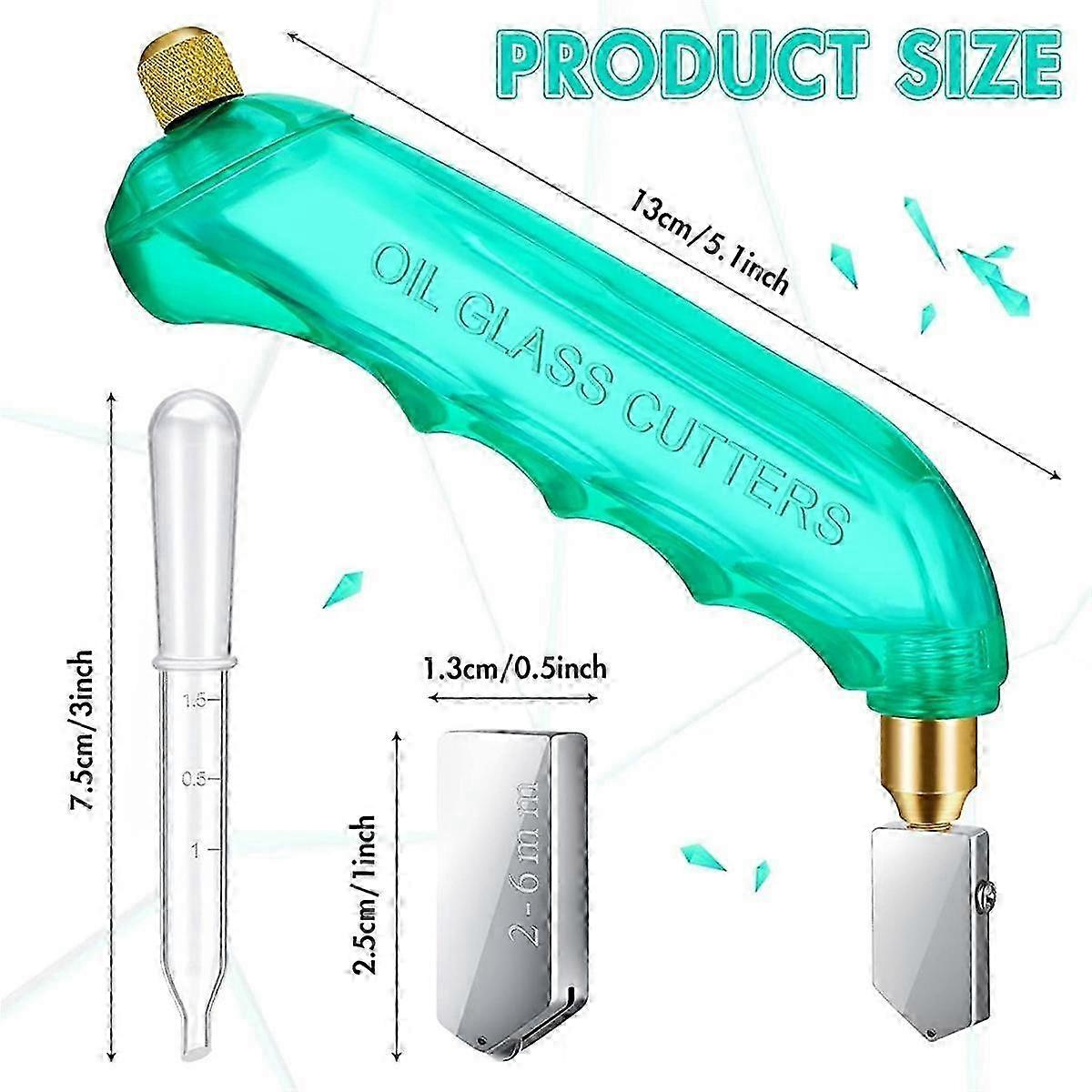 6 Pcs Grip Oil Feed Glass Cutter Stained Glass Supplies Cutters Tools ...