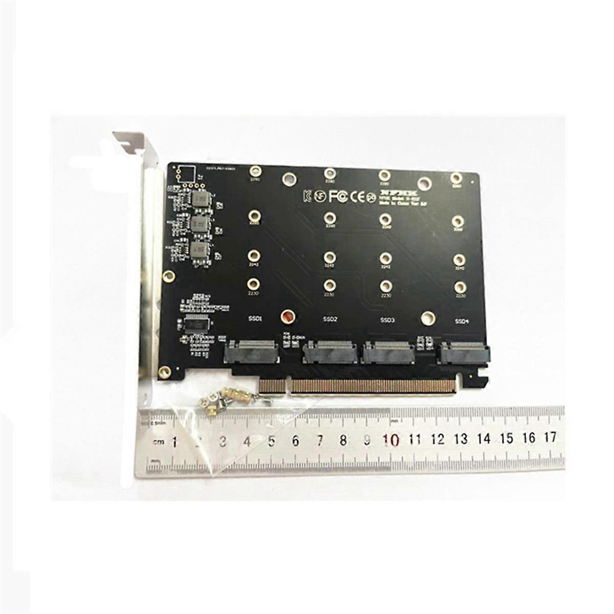 PCIe 4.0 X16 Hard Drive Adapter Card 4 NVMe M.2 SSD Array Card ...