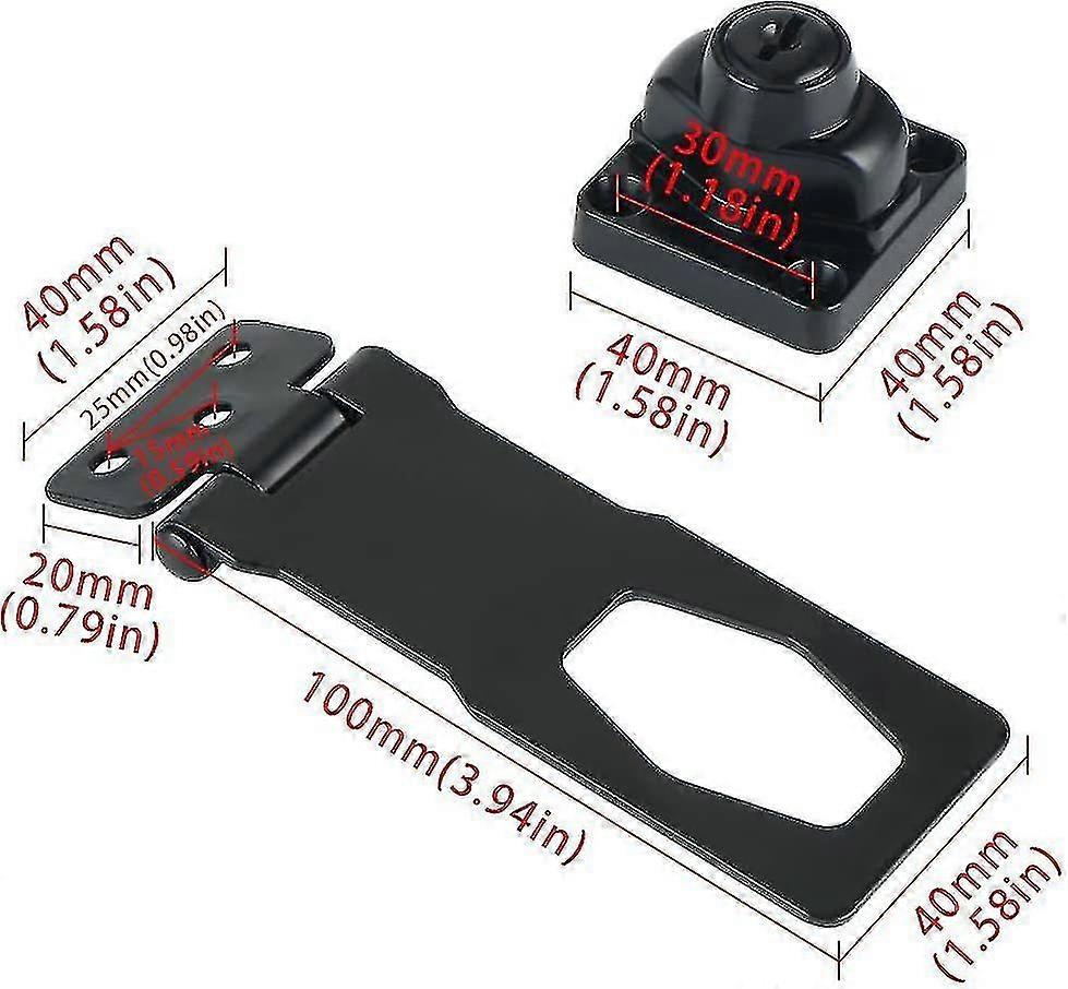 Door Lock Hasp With 2 Keys, Garden Gate Lock Shed Lock Security Hasp ...