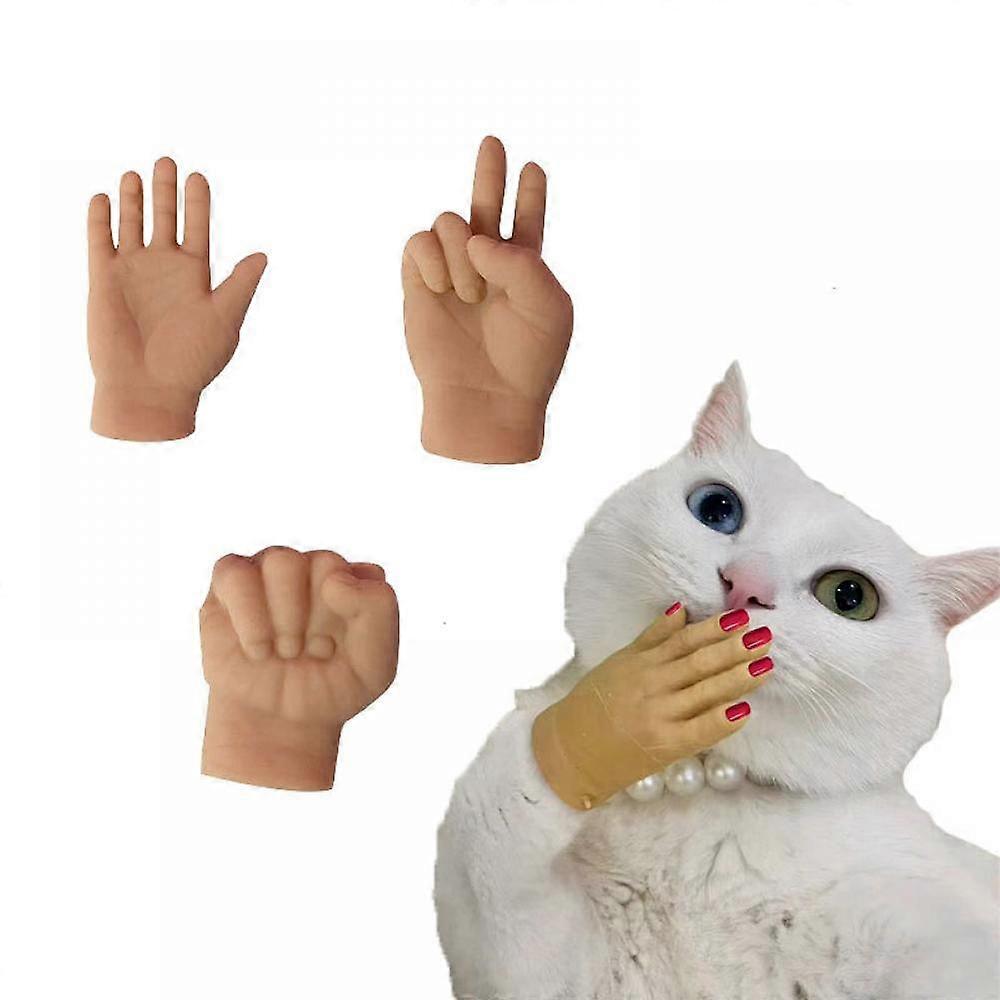 Funny Mini Hands Miniature Tease the Cat Pet Toy Creative Finger ...
