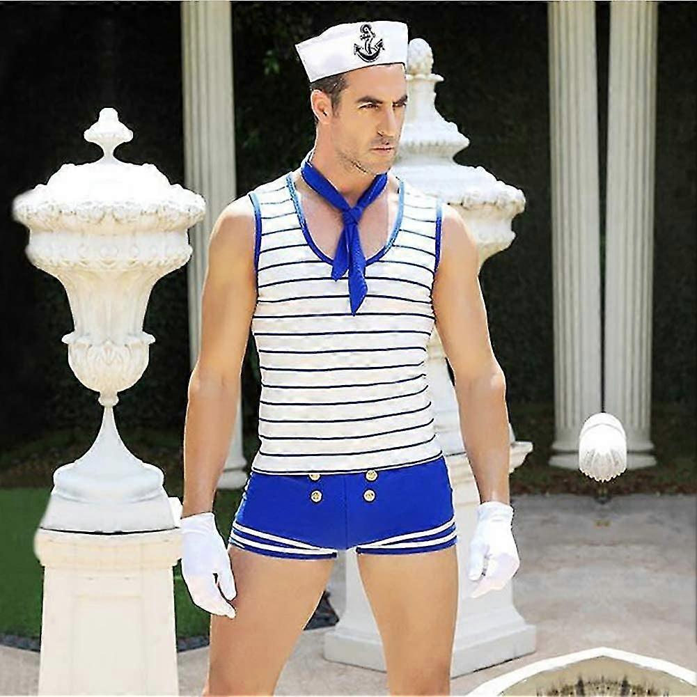 Men Sailor Seaman Party Costume Cosplay Role Play Outfit Lingerie(Pack ...