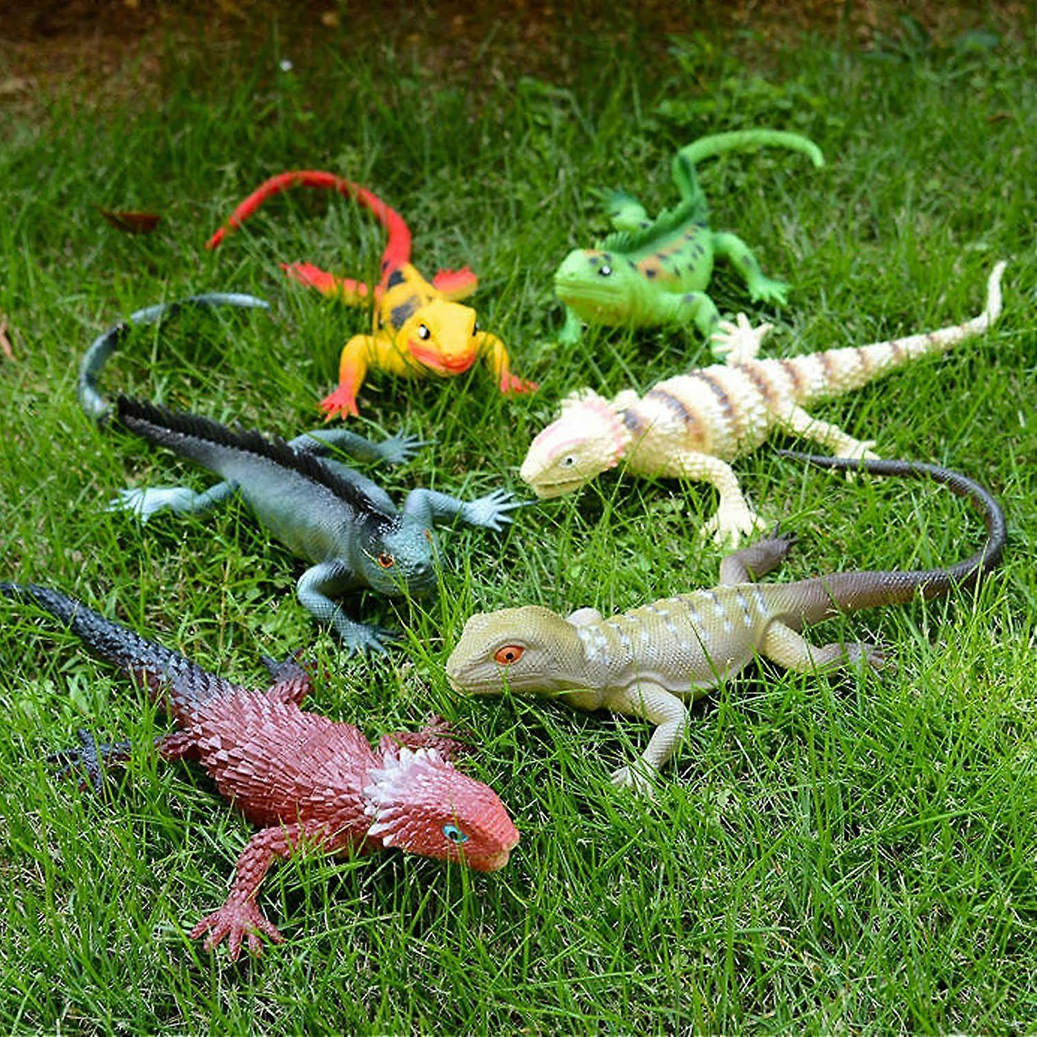 n 4PCS Simulation Big Lizard Desert Chameleon Plastic Stretch Toy 14 ...