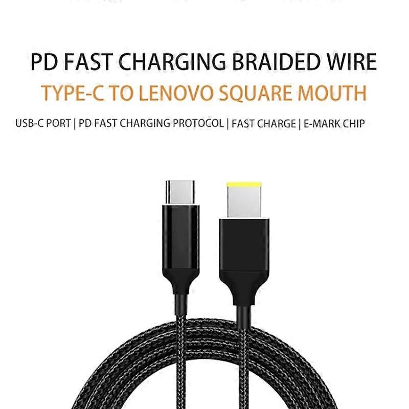 For Lenovo Computer 135W Type-C to Square Power Charging Cable 1.8m ...