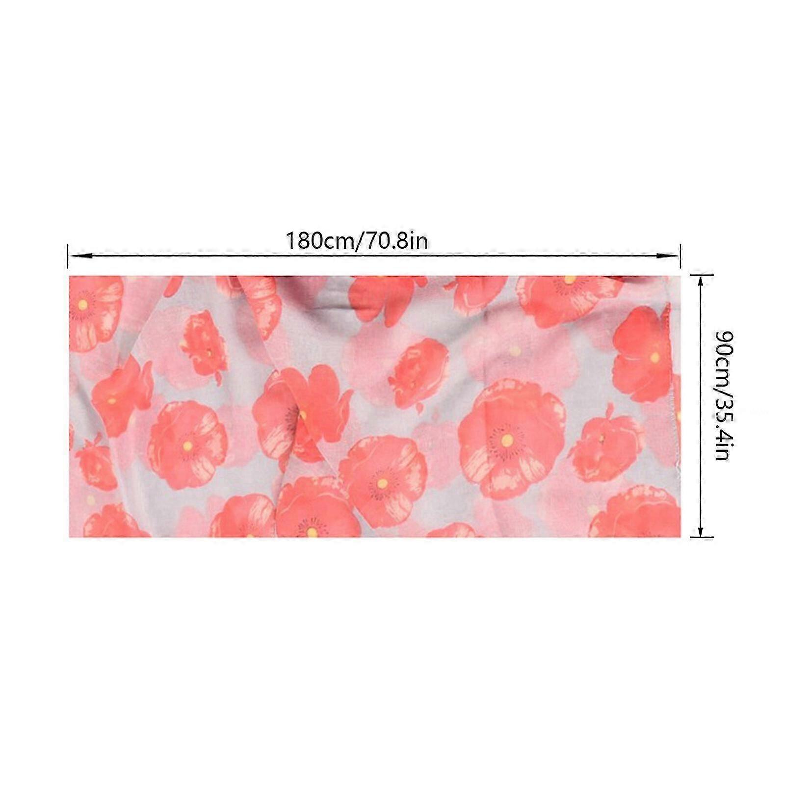 Poppy Print Scarf Remembrance Day Poppies Floral Wrap Shawl for Women ...